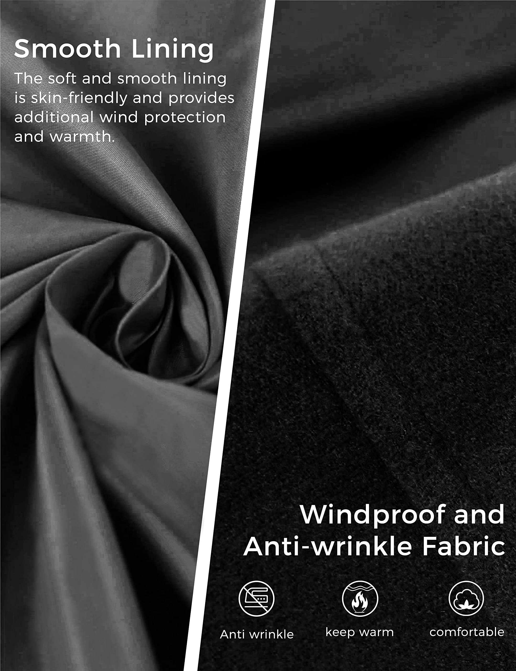 wantdo Women's Double Breasted Pea Coat Winter Jacket with Belt Black Small