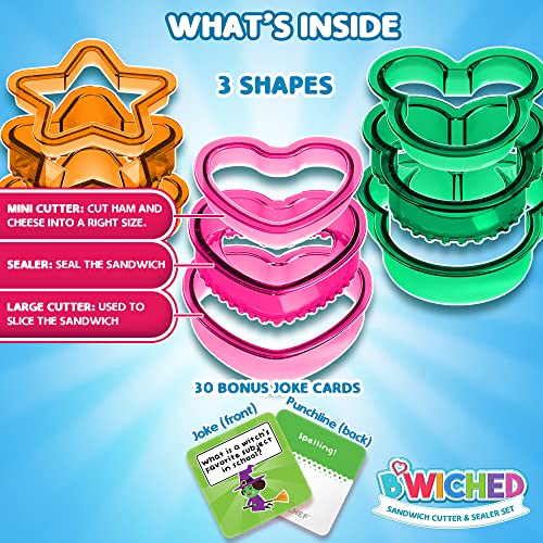 Sandwich Cutter and Sealer - Uncrustables Sandwich Maker - Great for Lunchbox and Bento Box - Boys and Girls Kids Lunch - Sandwich Cutters for Kids (Heart, Star, Mouse)
