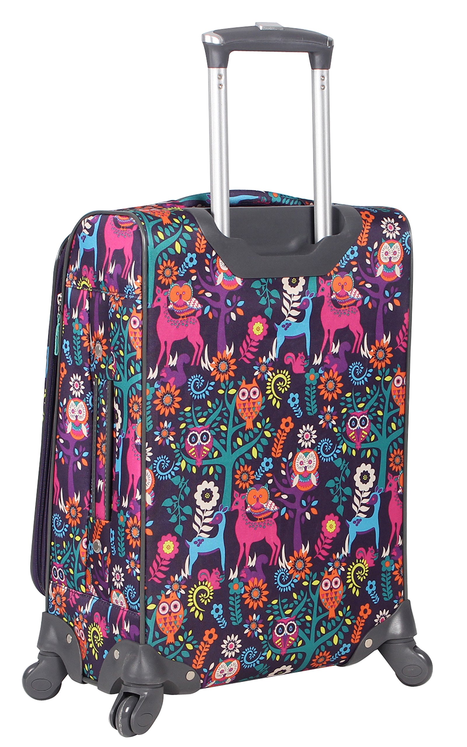 Lily Bloom Carry On Expandable Design Pattern Luggage With Spinner Wheels For Woman (20in, Wildwoods)
