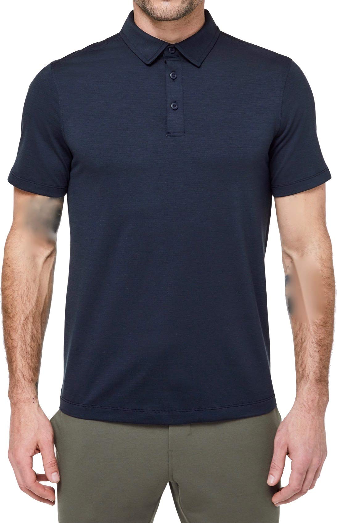 Lululemon Mens Evolution Polo Short Sleeve Shirt (Nautical Navy, XL)