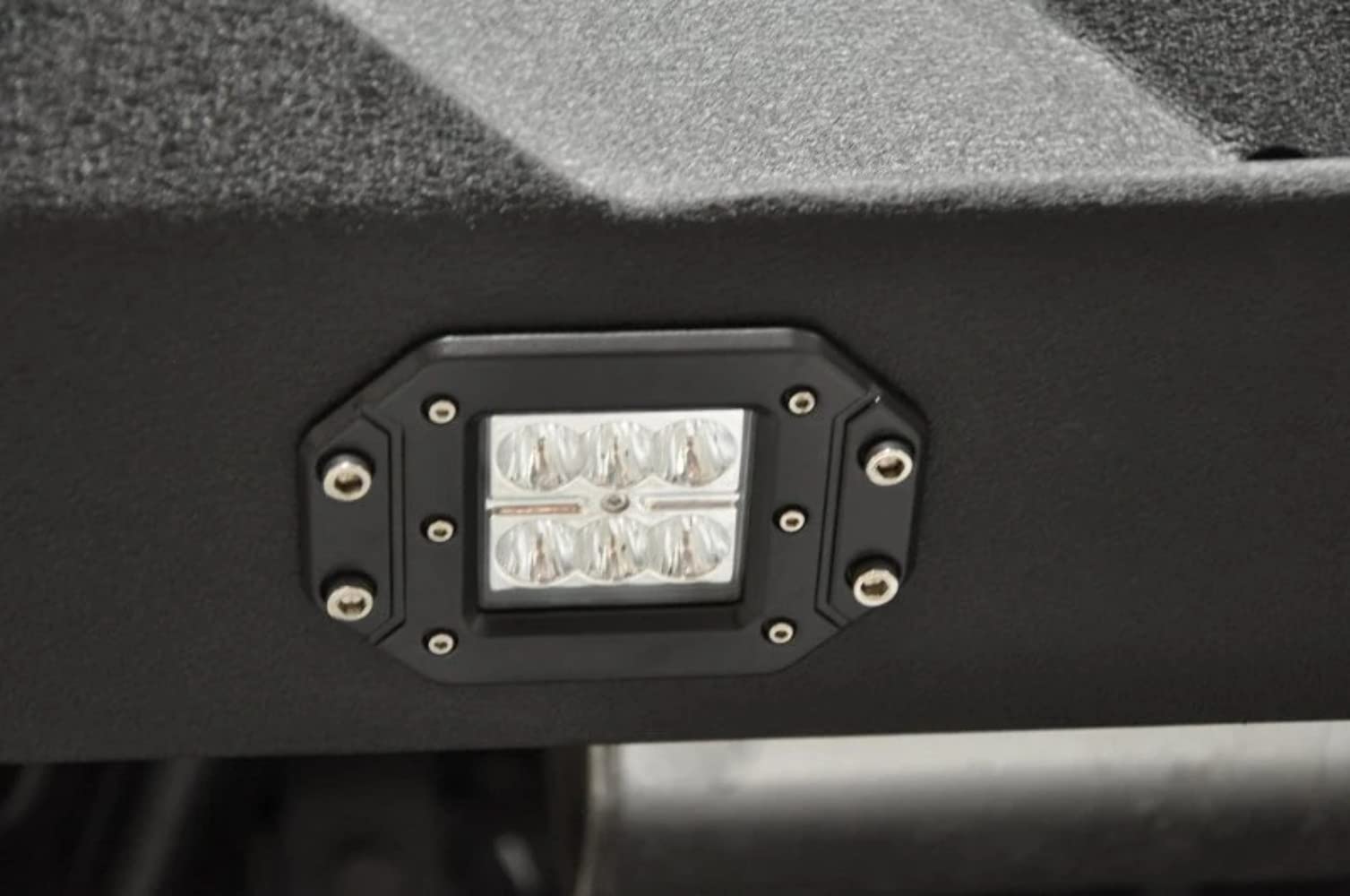 DV8 Offroad | Full Width Rear Bumper with Flush Mount LED Lights for 07-18 Wrangler JK | Black Finish