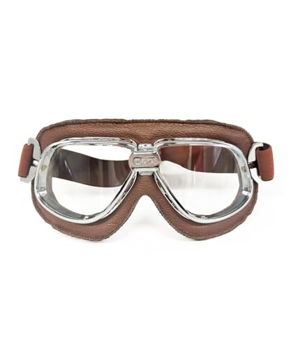 CRG Sports Motorcycle Goggle Aviator Pilot Style Cruiser Scooter Motocross Goggles for Men, Women, Adults