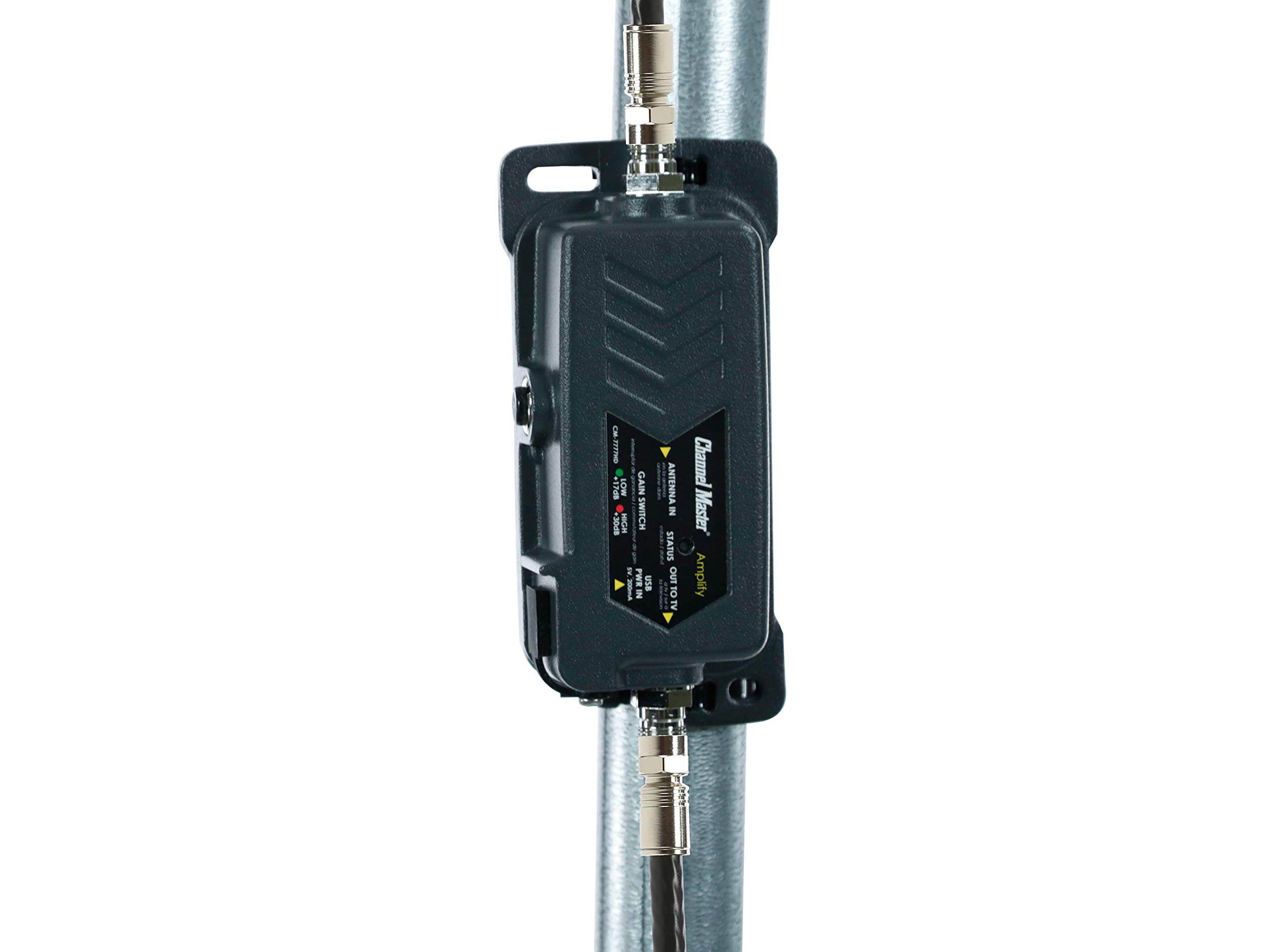 Channel Master Amplify - Adjustable Gain TV Antenna Pre-Amplifier, Built-in LTE Filter, 17-30dB Gain, Compatible with Non-Amplified TV Antennas, Increases Signal Strength, Indoor/Outdoor