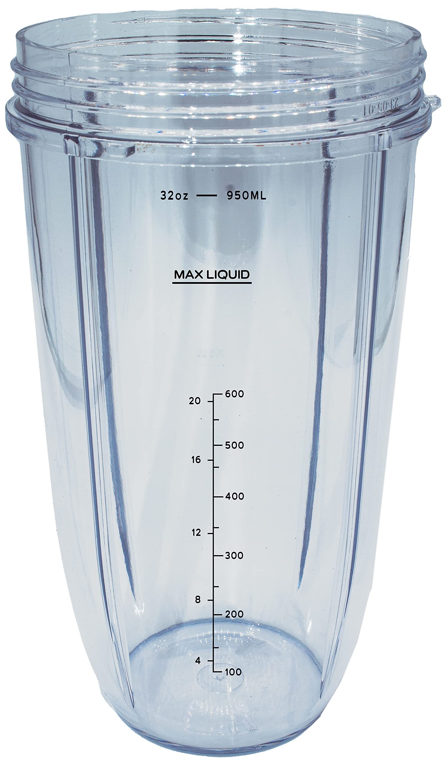 Blendin Replacement 32 Ounce Extra Large Cup Jar with Lip Ring, Compatible with Nutribullet 600W, 900W, NB-101B, NB-101S, NB-201, NBR-0601, NBR-1201, NB9-1301, 900 Pro Series Blenders, 2 Pack Part
