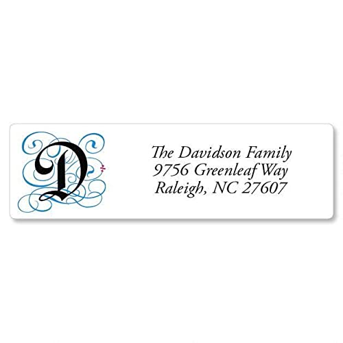 Gothic Monogram Personalized Return Address Labels – Set of 240, Small, Self-Adhesive, Flat-Sheet Labels, by Colorful Images