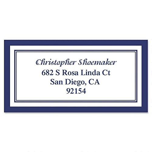 Colorful Images Navy Crisp Border Return Address Mailing Labels, Personalized with Names & Addresses, Set of 144 Custom Self Adhesive, Easy Peel Flat Label Sheets, 1-β
βx 2-ΒΌβ Size