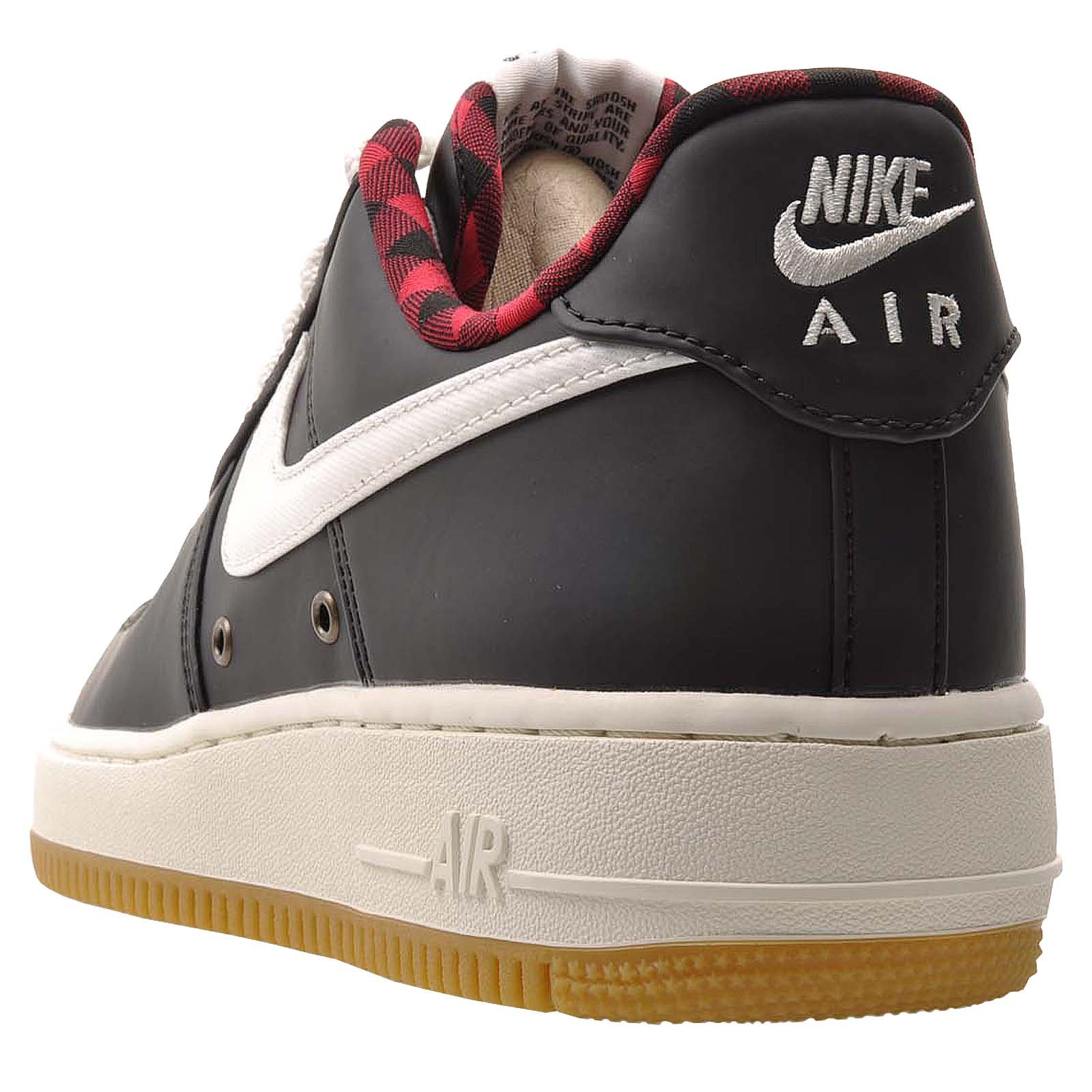 Nike Men's Air Force 1 LV8 Black/Action Red/Gum Light Brown/Sail Leather Basketball Shoes 11.5 M US