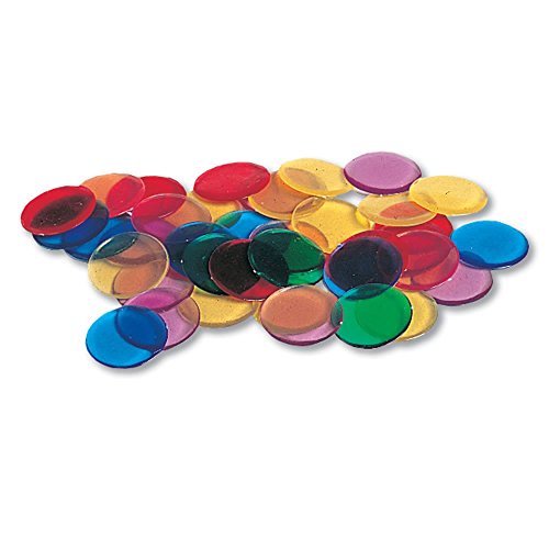 hand2mind Plastic Transparent Bingo Chips, Math Counters for Kids, Math Manipulatives for Counting, Sorting, Pattern, Math Toys, Game Tokens, Homeschool Supplies (Set of 250)
