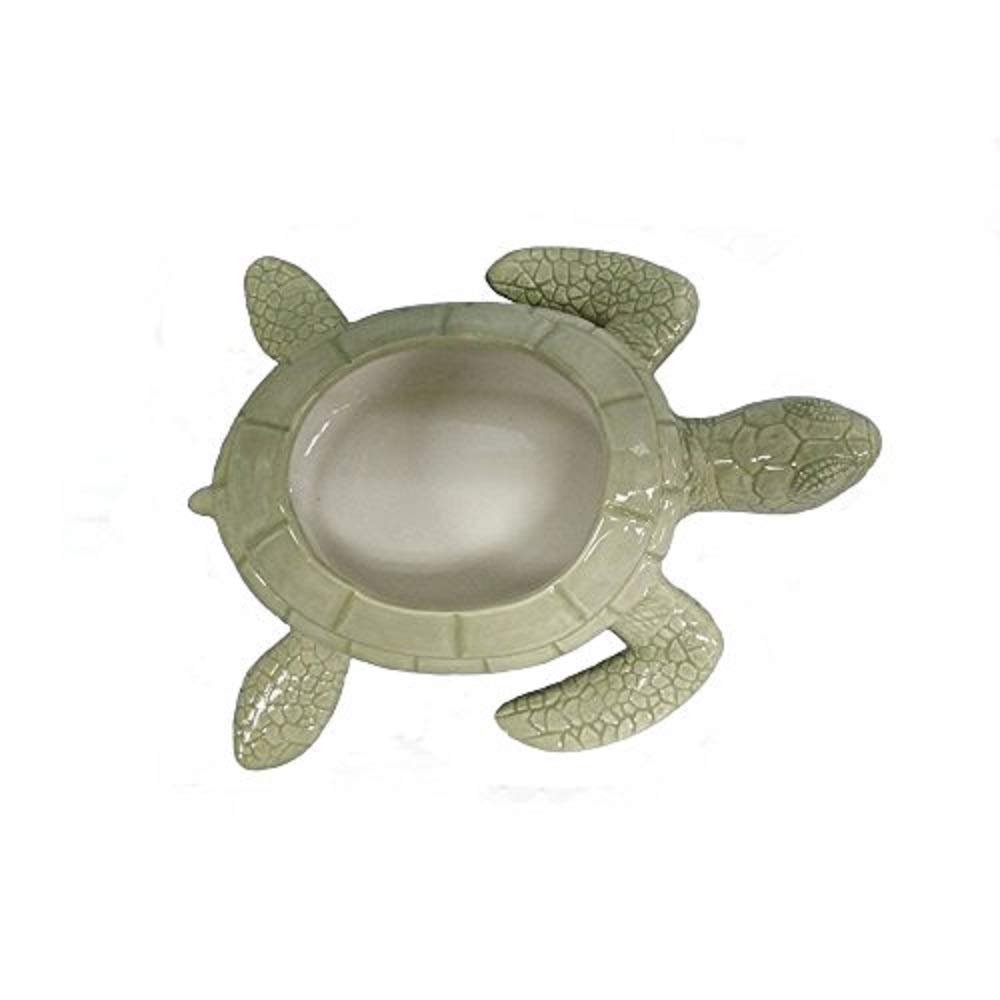 Comfy Hour Ocean Voyage Collection 9" Sea Turtle Succulent Planter Flower Bud Pot Decorative Small Plant Vase, Palegreen, Dolomite
