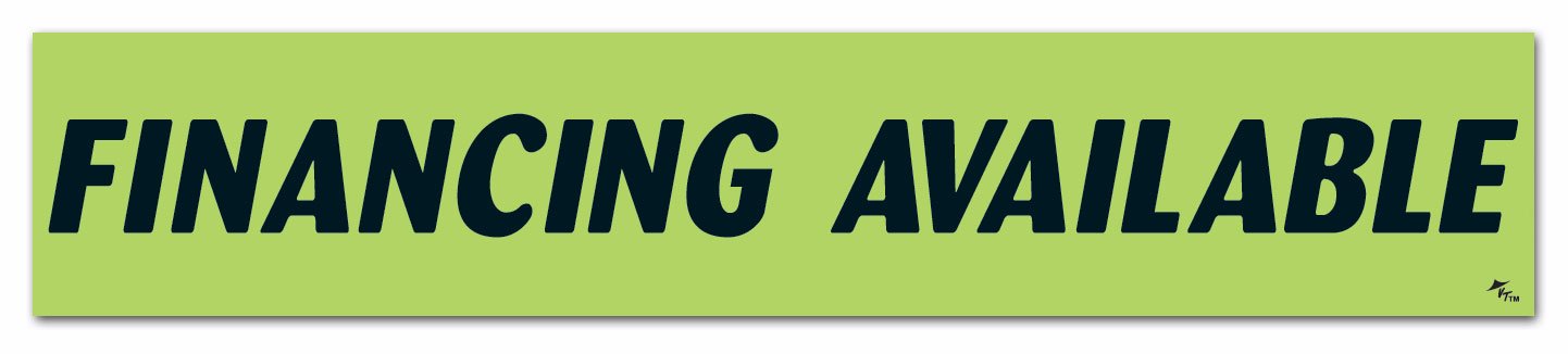 Vinyl Highlights Windshield Slogans Window Stickers (Black Text On Fluorescent Green) (14-1/2" x 2-3/4") (12 per Pack) (FINANCING Available)