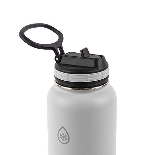 ThermoFlask Double Wall Vacuum Insulated Stainless Steel Water Bottle, 40 Ounce, 2-Pack, Ice Grey/Pine