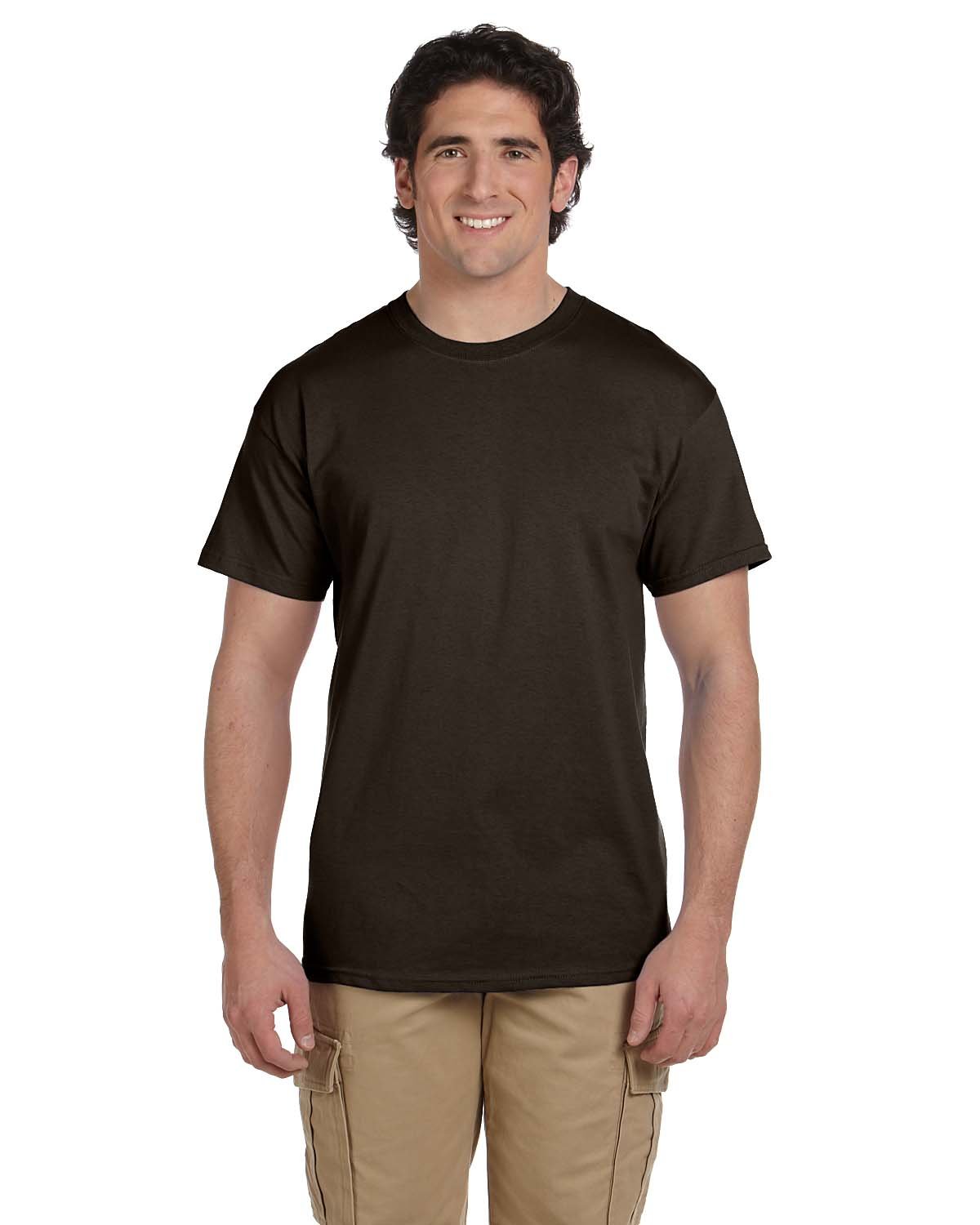 Hanes mens 5.2 oz. 50/50 ComfortBlend EcoSmart T-Shirt(5170)-Dark Chocolate-XL