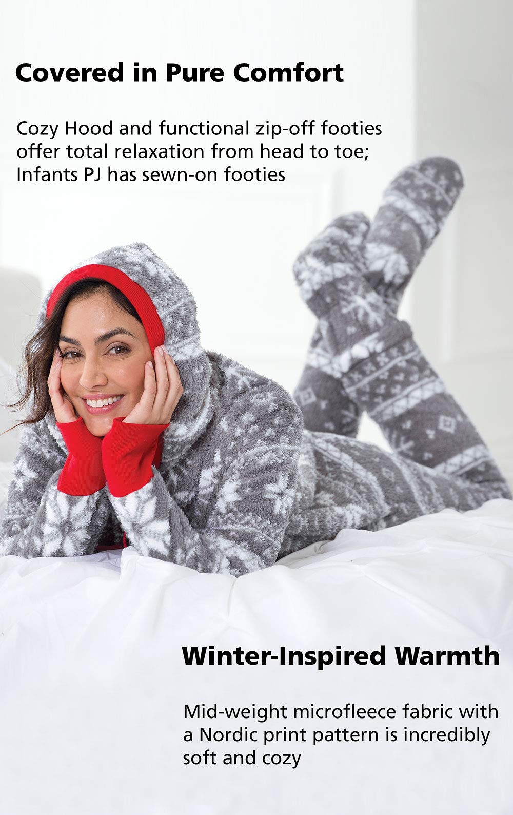 PajamaGram Family Pajamas Matching Sets - Christmas Onesie, Gray, Pets, SM
