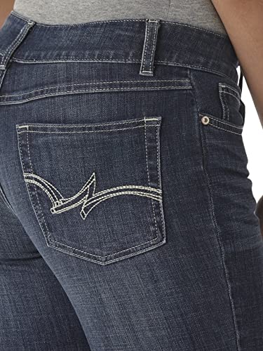 Wrangler Women's Western Mid Rise Stretch Boot Cut Jean, Navy, 17W x 32L