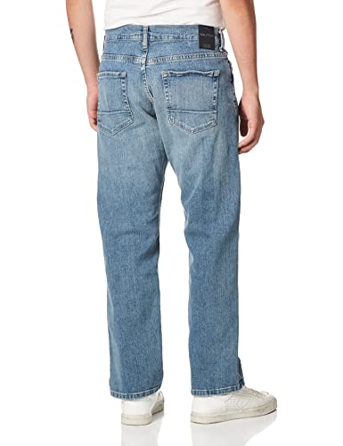 Nautica mens 5 Pocket Relaxed Fit Stretch Jeans, Light Tidewater Wash, 40W x 32L US