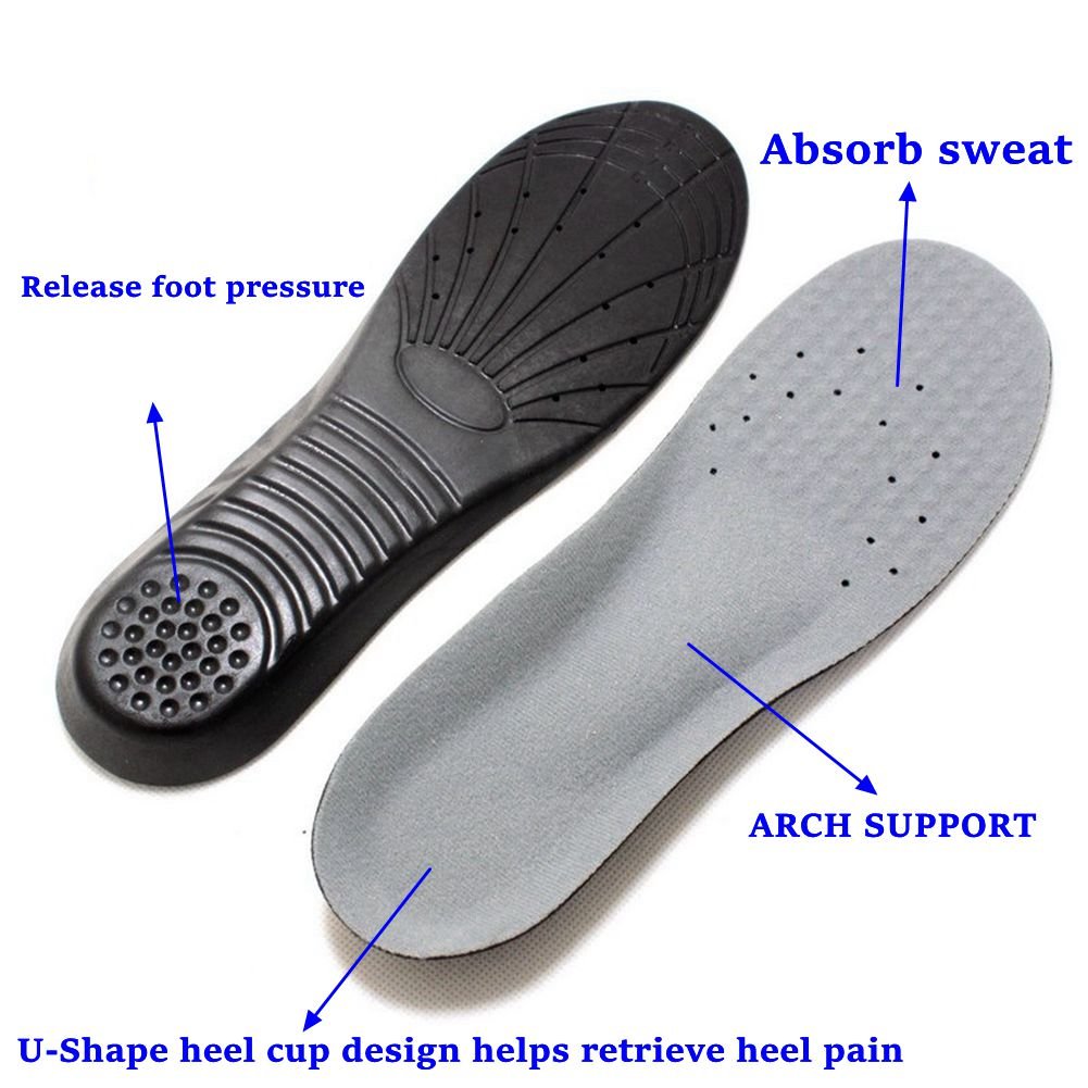 Shoe Insoles, Memory Foam Insoles, Providing Excellent Shock Absorption and Cushioning for Feet Relief, Comfortable Insoles for Men and Women for Everyday Use, M [US M: 6-9/W: 7-11] Black