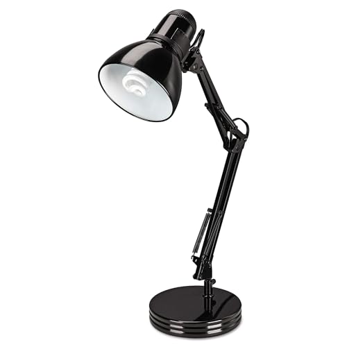 Alera ALELMP603B 6.75 in. W x 11.5 in. D x 22 in. H Adjustable Arm Architect Desk Lamp - Black