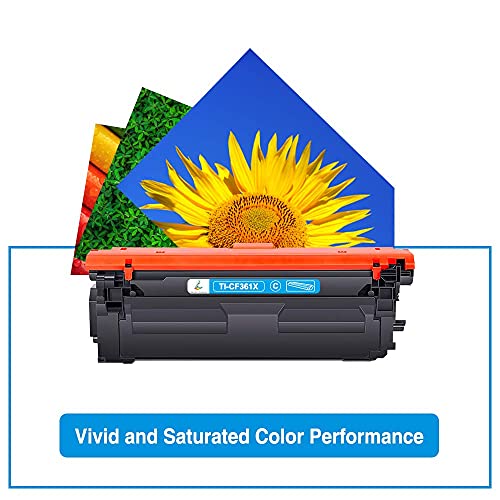 TRUE IMAGE Compatible Toner Cartridge Replacement for HP 508X CF360X CF361X CF362X CF363X 508A Color Enterprise M553dn M577 M553X M553N M553 Printer Ink (Black Cyan Yellow Magenta 4-Pack)