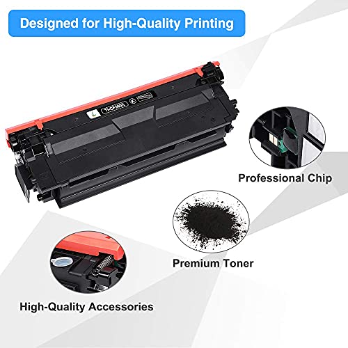 TRUE IMAGE Compatible Toner Cartridge Replacement for HP 508X CF360X CF361X CF362X CF363X 508A Color Enterprise M553dn M577 M553X M553N M553 Printer Ink (Black Cyan Yellow Magenta 4-Pack)