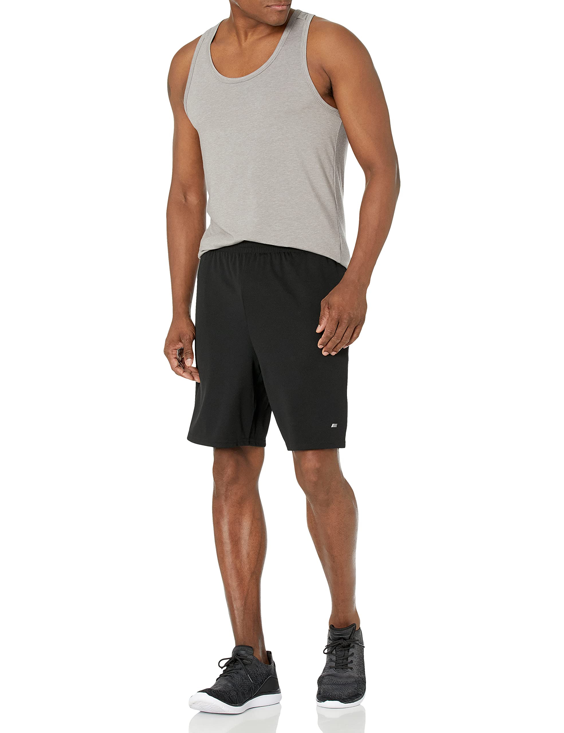 Amazon Essentials Men's Performance Tech Loose-Fit Shorts (Available in Big & Tall), Pack of 2, Black/Royal Blue, Small