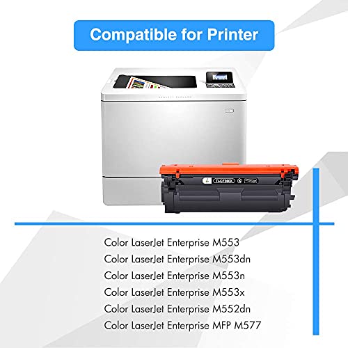 TRUE IMAGE Compatible Toner Cartridge Replacement for HP 508X CF360X CF361X CF362X CF363X 508A Color Enterprise M553dn M577 M553X M553N M553 Printer Ink (Black Cyan Yellow Magenta 4-Pack)