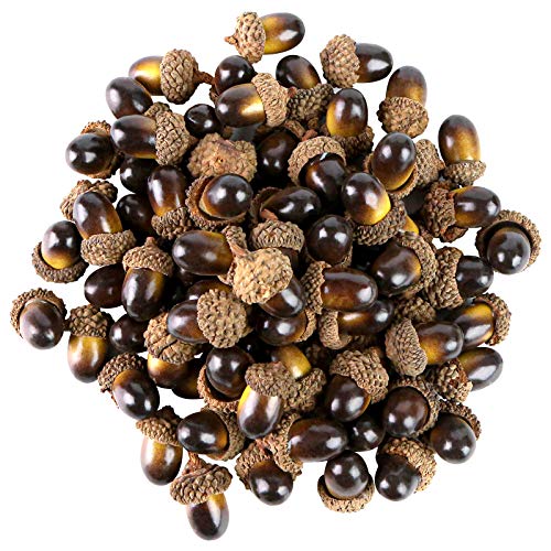 BigOtters 100 PCS Artificial Acorn, Fake Nutty Craft Acorns with Natural Acorn Cap Simulation Fruit Props for Vase Filler, Home House Autumn Favor, Thanksgiving Day Christmas Wedding Decor