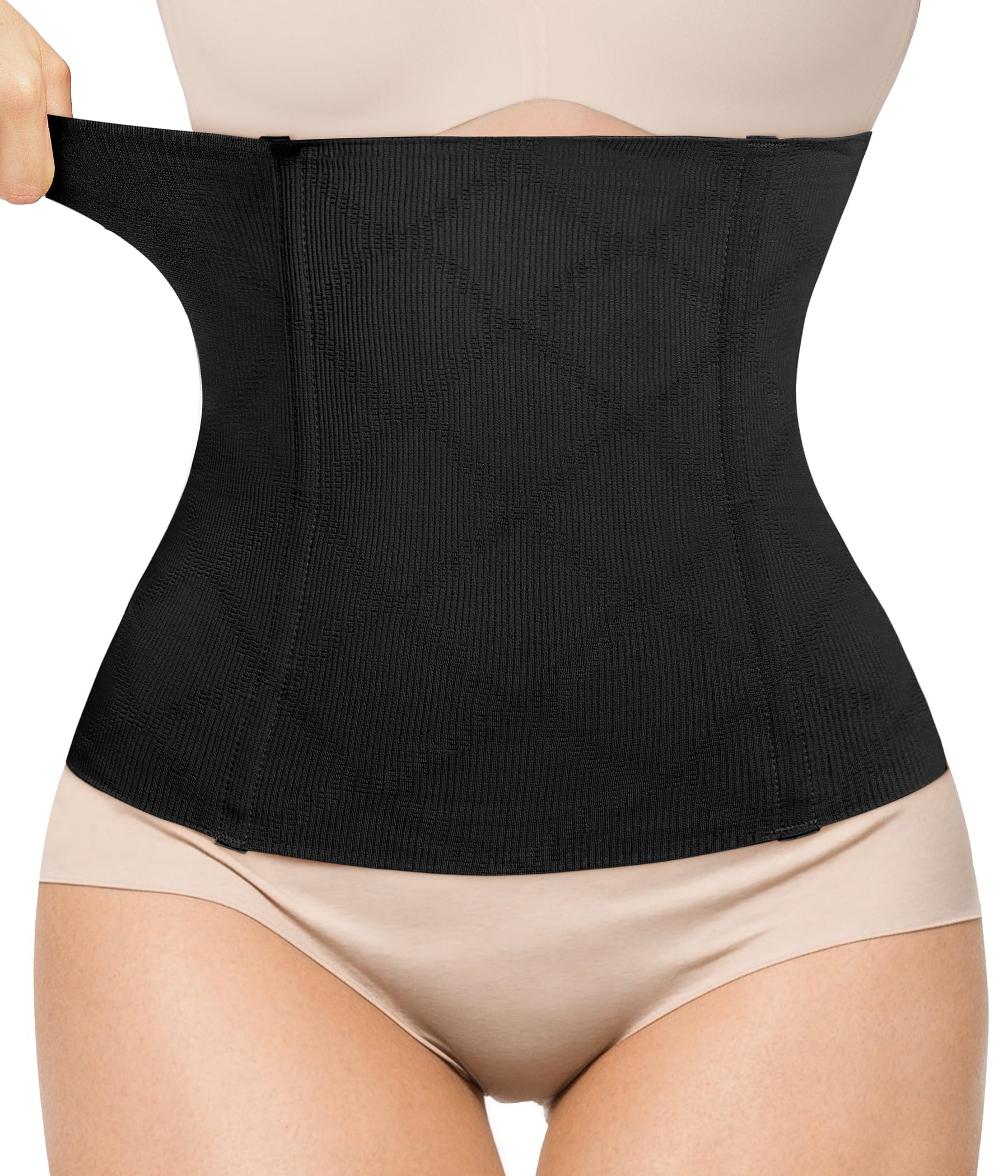 LODAY 2 in 1 Postpartum Recovery Belt,Body Wraps Works for Tighten Loose Skin Black