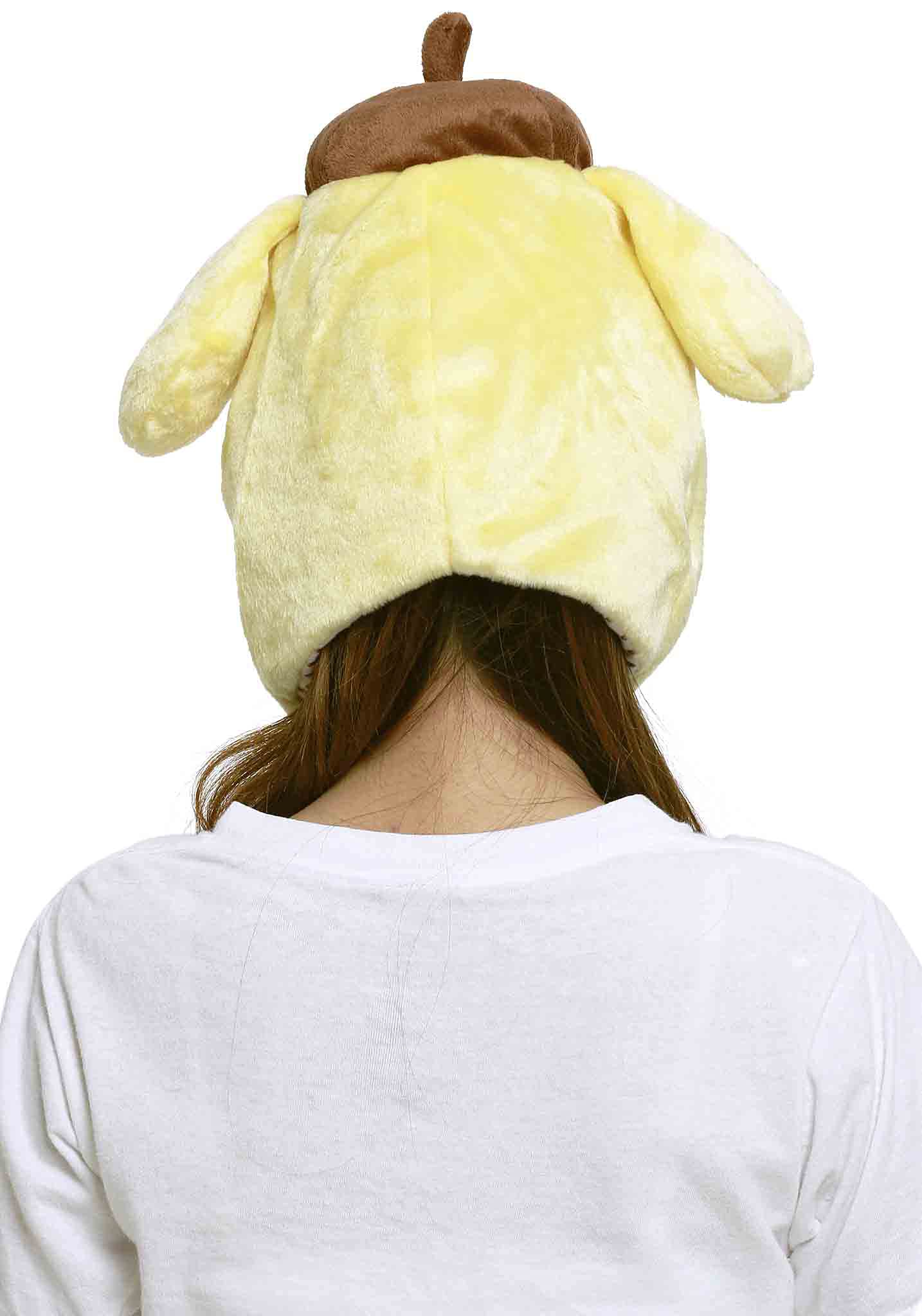 Sanrio Pompompurin (Pom Pom Purin) Fluffy Beanie Cap Soft Warm Winter Head wear Yellow
