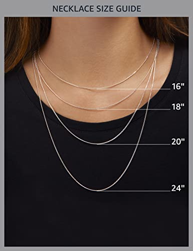 Amazon Essentials 14k White Gold Bezel Set Solitaire Adjustable Pendant Necklace (1/10cttw, K-L Color, I2-I3 Clarity), 16" + 2" Extender (previously Amazon Collection)