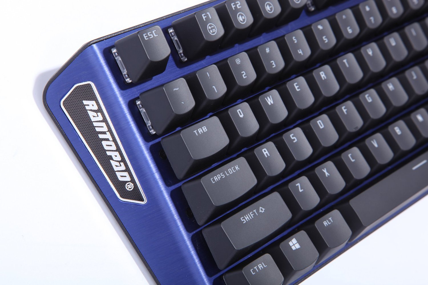 Rantopad MXX Mechanical Gaming Keyboard - 87 Keys,White Backlit, Red Switches, Blue Aluminum Cover, N-Key Rollover
