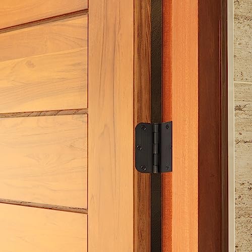 Design House 181446 5/8" Radius Steel Door Hinge Door Hardware Door Hinges Interior Doors, 3.5" x 3.5", Oil Rubbed Bronze, 10 Pack