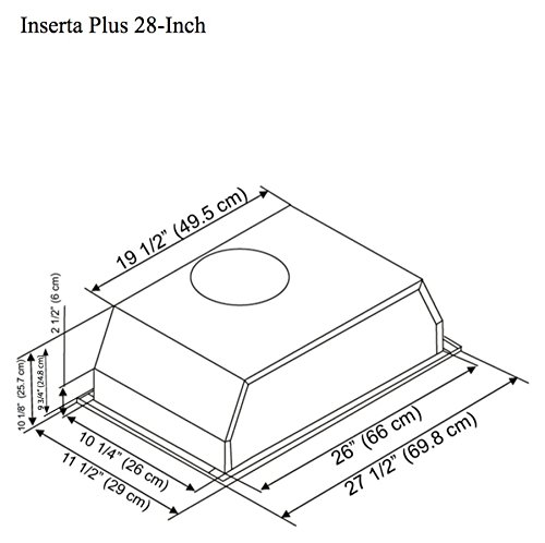 Ancona AN-1362 Inserta Plus 28” 420 CFM Ducted Built-in Range Hood in Stainless Steel