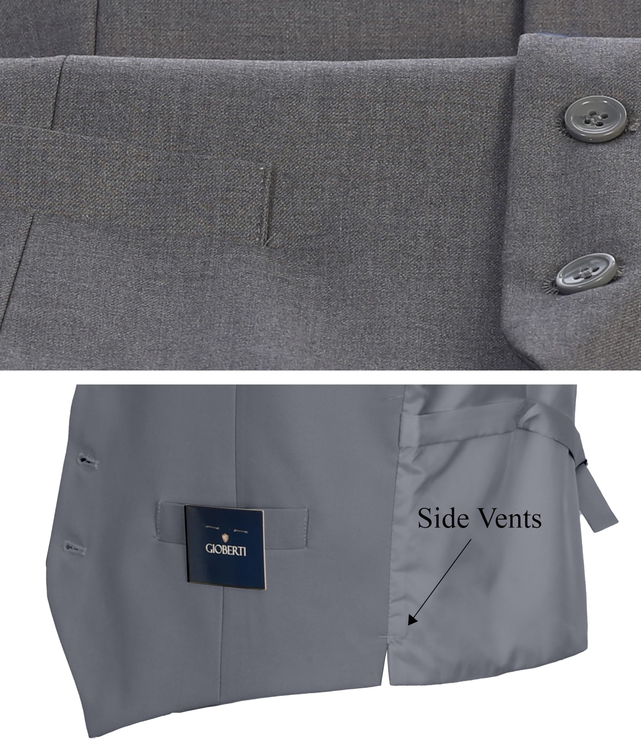 Gioberti Men's Formal Suit Vest Fit for Business or Casual Dress, Gray, X-Small