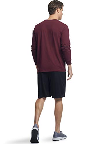 Russell Athletic Mens Cotton Performance Long Sleeve T-Shirts T Shirt, Maroon, XX-Large US