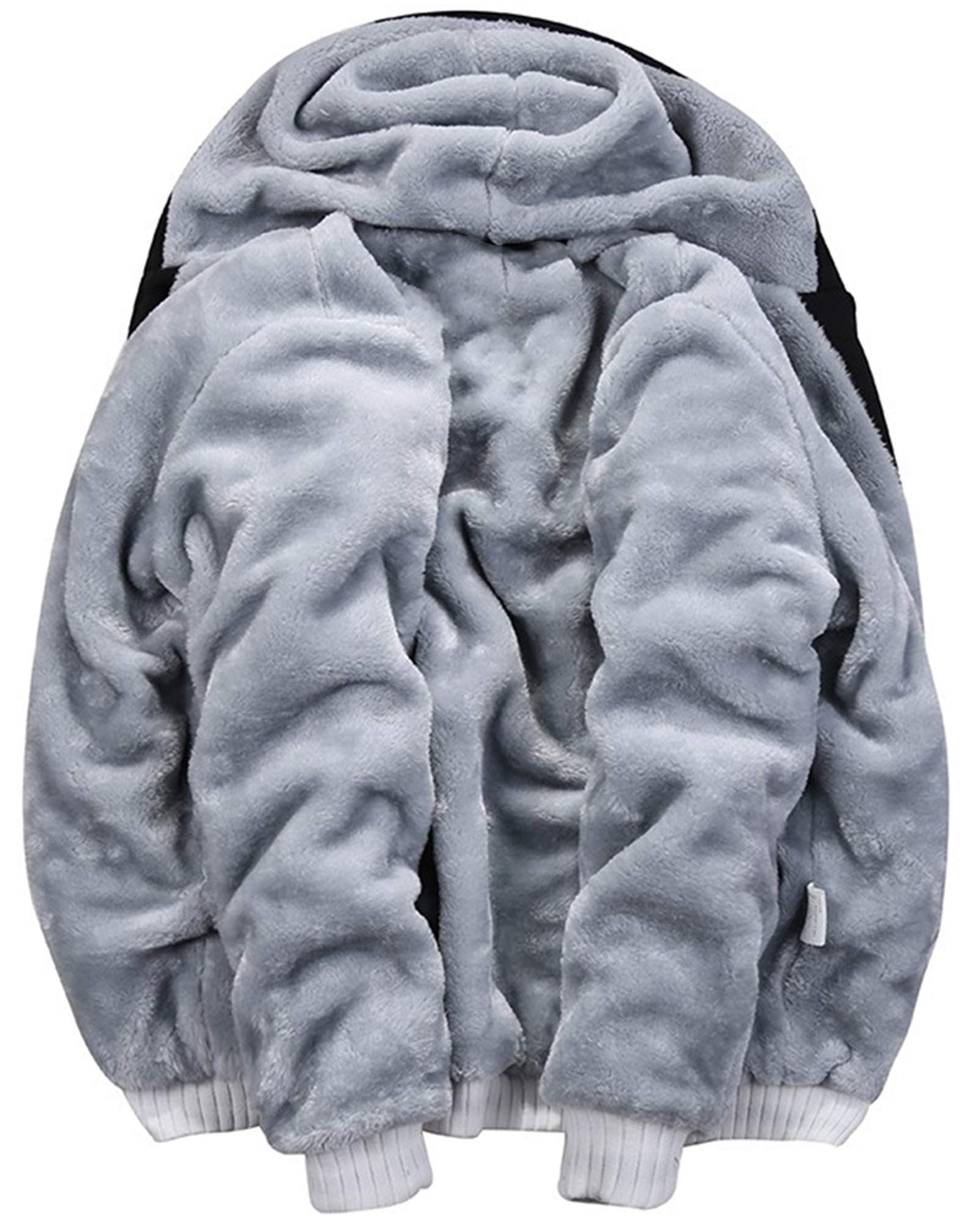 MANLUODANNI Men's Casual Hooed Hoodies Thick Wool Warm Winter Jacket Coats Black XL