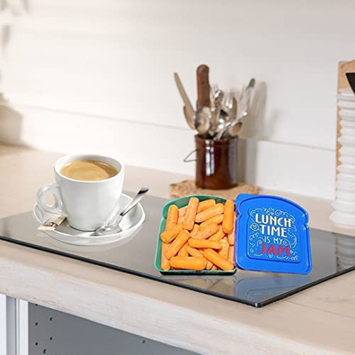 Set of 3 Food Storage Sandwich Containers, 2 cups / 16 oz / 490 ml - 3 Different Designs. Great for Meal Prep. Kids or Adult Lunch Box - BPA Free and Reusable