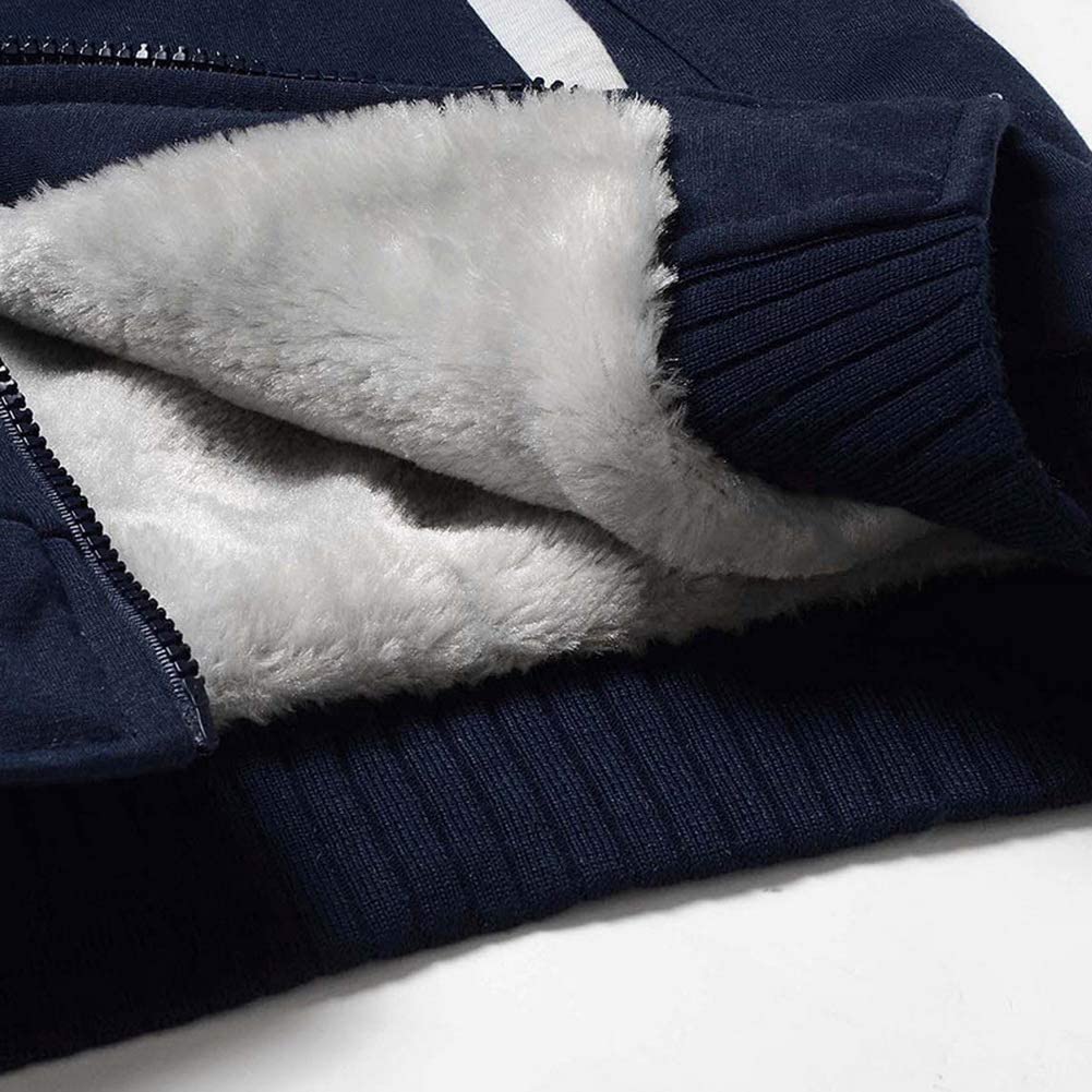 MANLUODANNI Men's Casual Hooed Hoodies Thick Wool Warm Winter Jacket Coats Black XL
