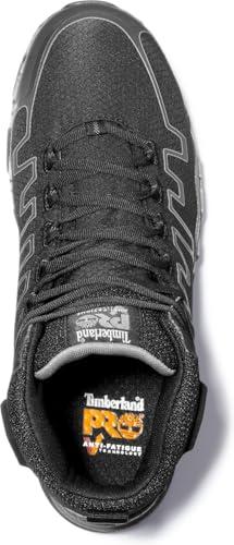Timberland PRO Men's Powertrain Sport Mid Alloy Safety Toe Industrial Ahletic Work Shoe Athletic, Black/Grey, 12