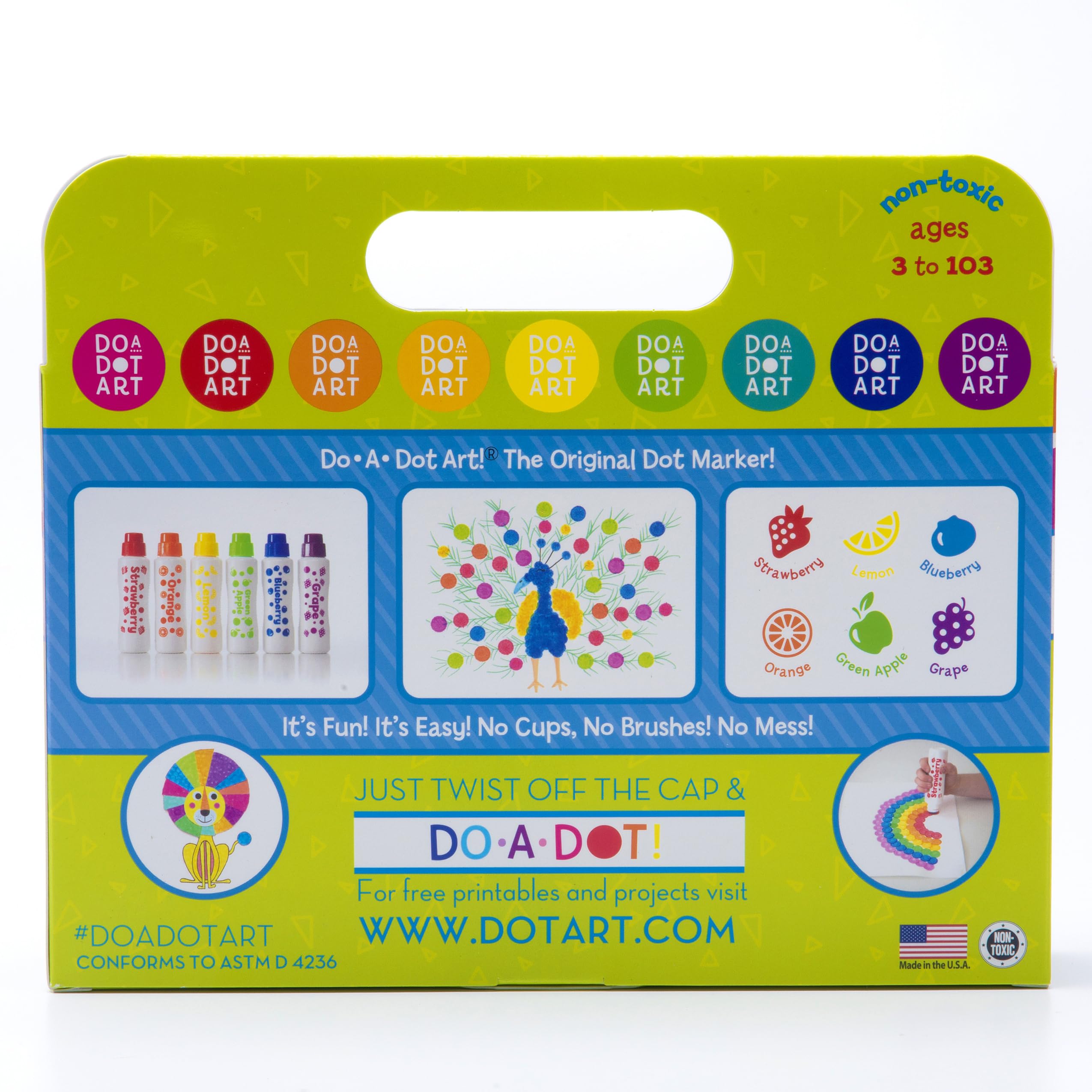 Fruit Scented Washable Dot Markers for Kids and Toddlers Educational Set of 6 Pack by Do A Dot Art, The Original Dot Marker