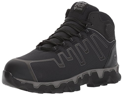 Timberland PRO Men's Powertrain Sport Mid Alloy Safety Toe Industrial Ahletic Work Shoe Athletic, Black/Grey, 12