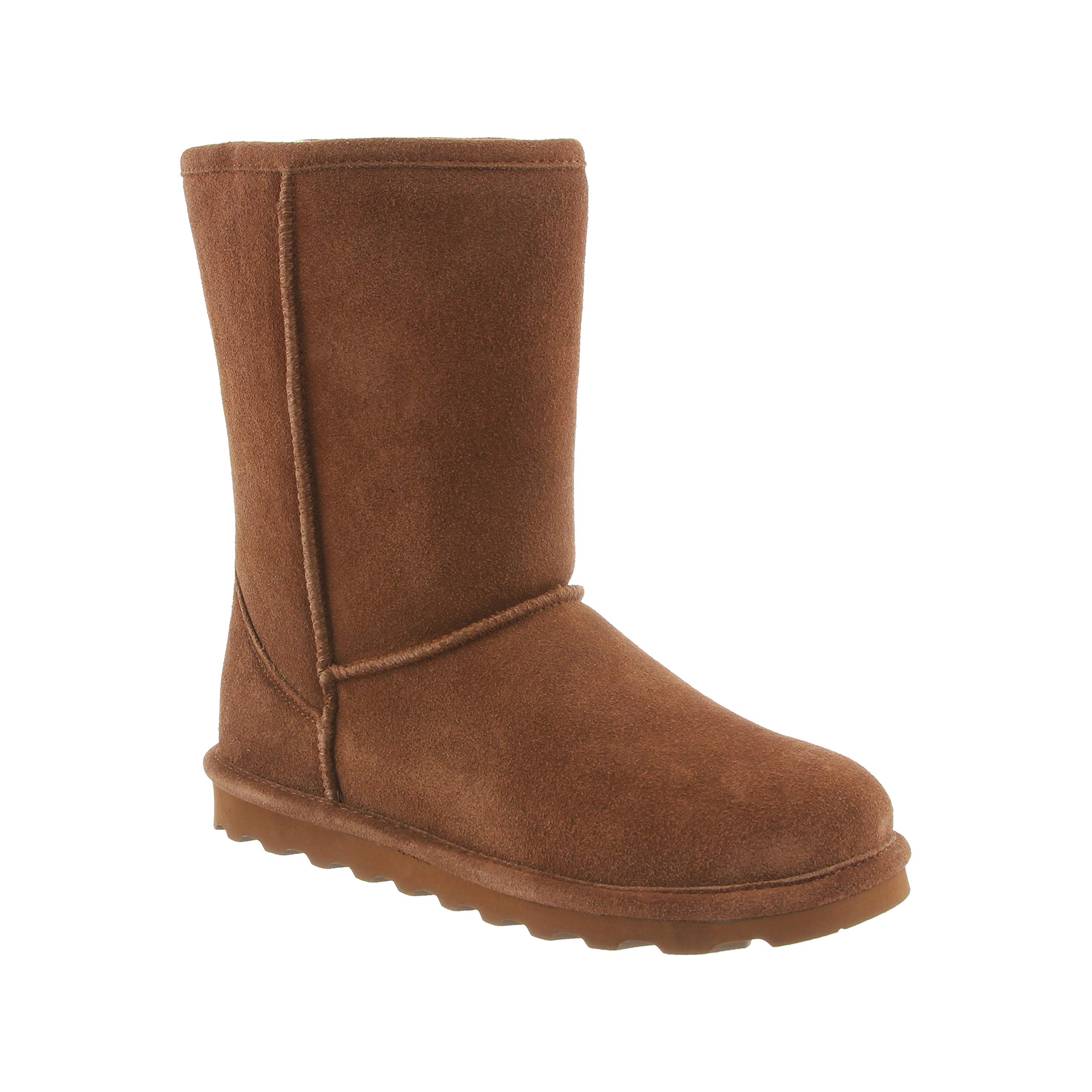 BEARPAW Women's Elle Short Hickory Size 10 | Women's Boot Classic Suede | Women's Slip On Boot | Comfortable Winter Boot