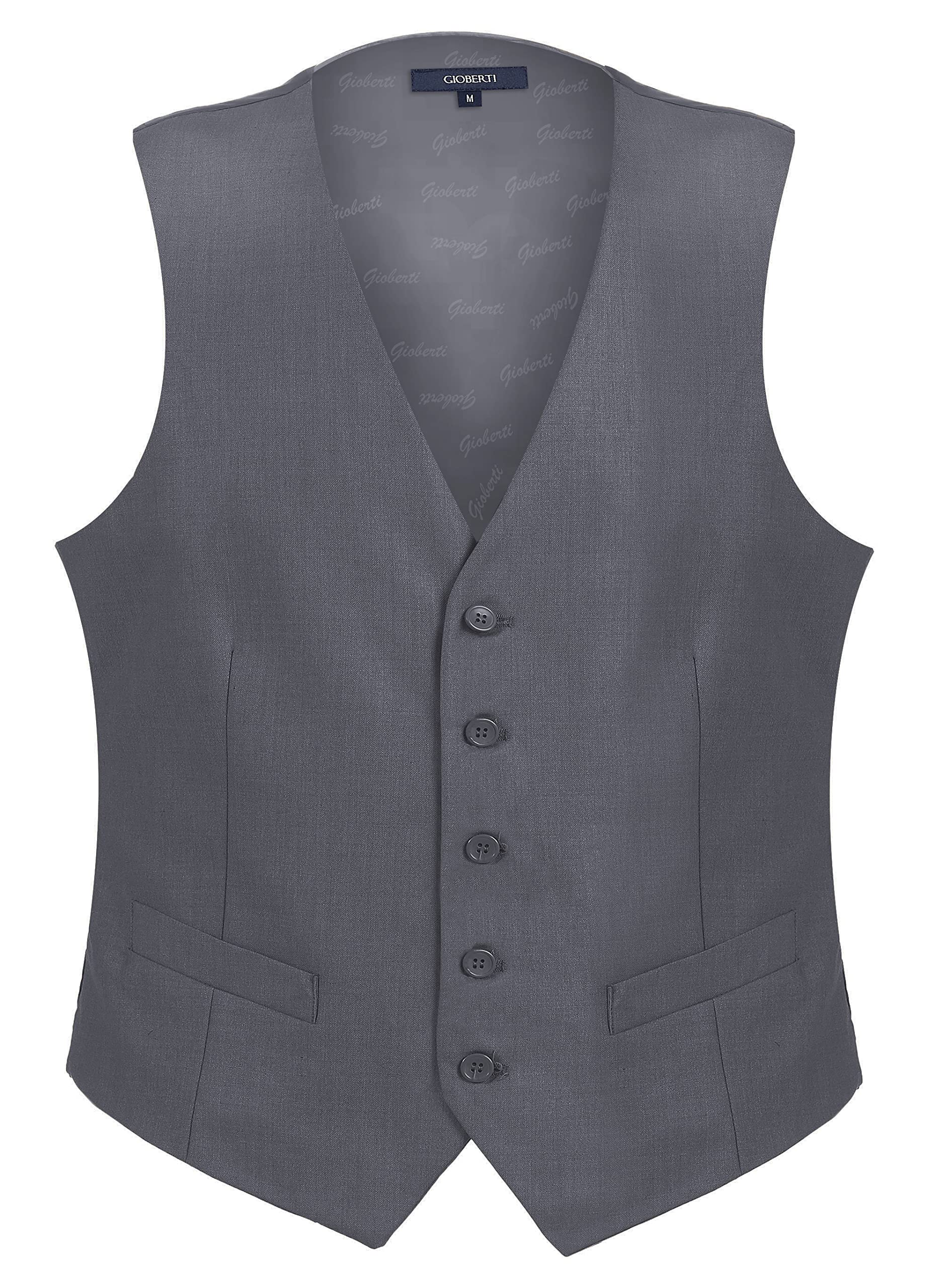 Gioberti Men's Formal Suit Vest Fit for Business or Casual Dress, Gray, X-Small