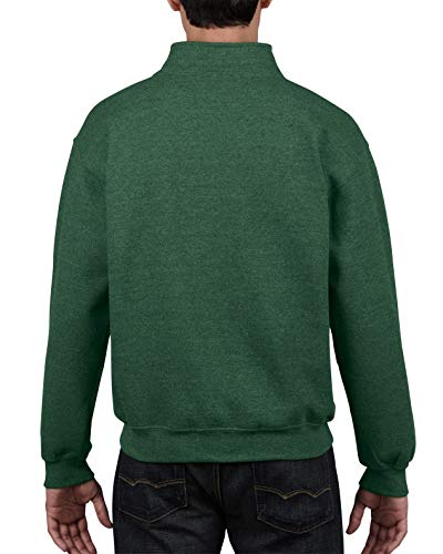 Gildan Adult Fleece Quarter-Zip Cadet Collar Sweatshirt, Style G18800, Black, Large