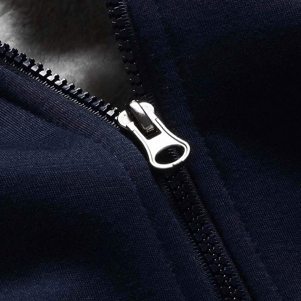 MANLUODANNI Men's Casual Hooed Hoodies Thick Wool Warm Winter Jacket Coats Black XL