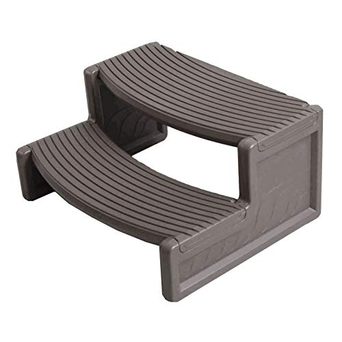Confer Plastics Resin Multi Purpose Outdoor Non Slip Portable Spa and Hot Tub Handi-Step Deck Patio Steps Accessories, Deep Grey