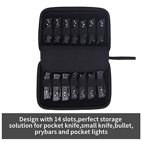 Knife Display Case, Folding Knife Holder, Knife Storage Organizer, Large Pocket Knife Storage Case, Oxford Small Knife Roll Pouch Carrier Bag for Survival Tactical Outdoor EDC Mini Knife