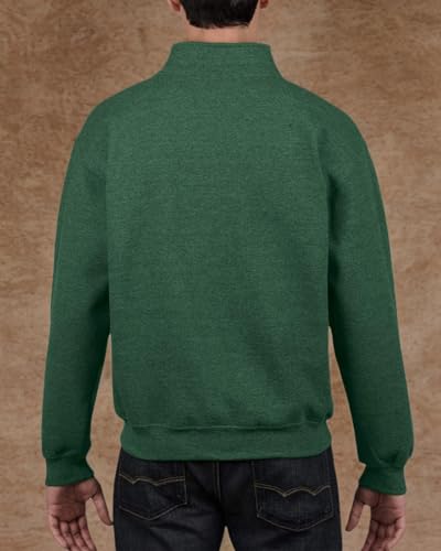 Gildan Adult Fleece Quarter-Zip Cadet Collar Sweatshirt, Style G18800, Black, Large