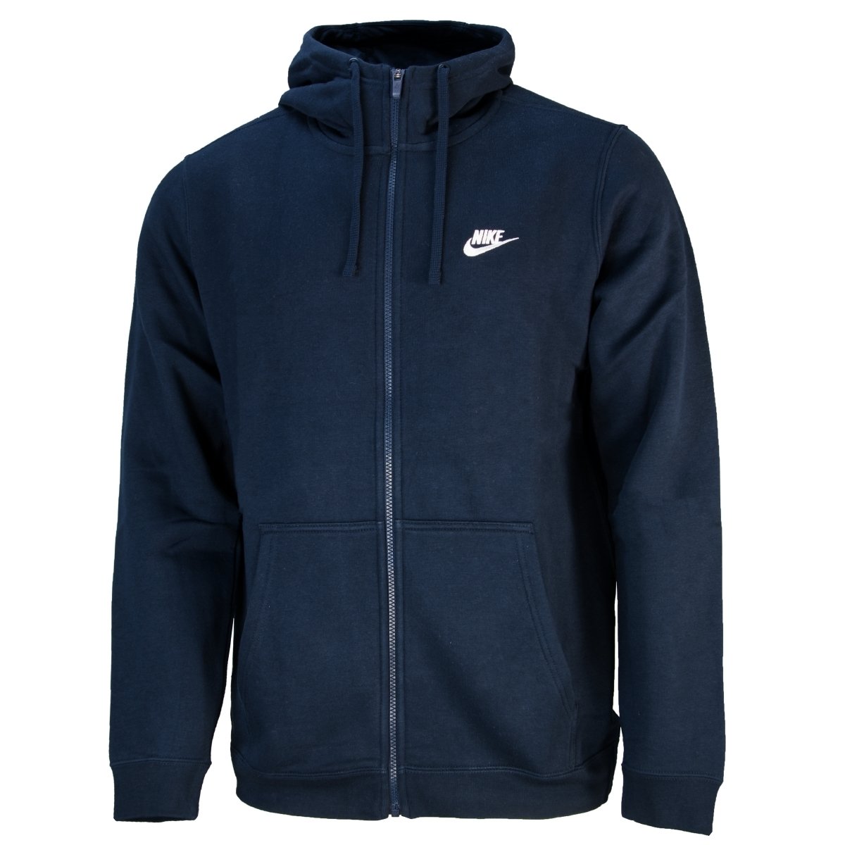 Nike Men's Sportswear Full Zip Club Hoodie, Obsidian/Obsidian/White, Small
