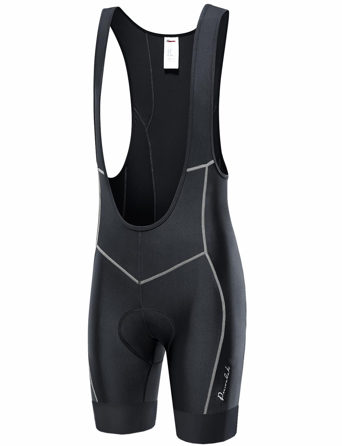 Przewalski Men’s 3D Padded Cycling Bike Bib Shorts, Bicycle Biking Bib Shorts Black