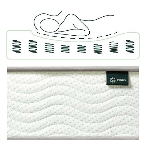 ZINUS 8 Inch Foam and Spring Mattress, Queen, CertiPUR-US Certified Foams, Mattress in A Box, White